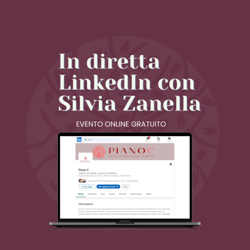 Save the Date: diretta LinkedIn con Silvia Zanella - Piano C : Piano C